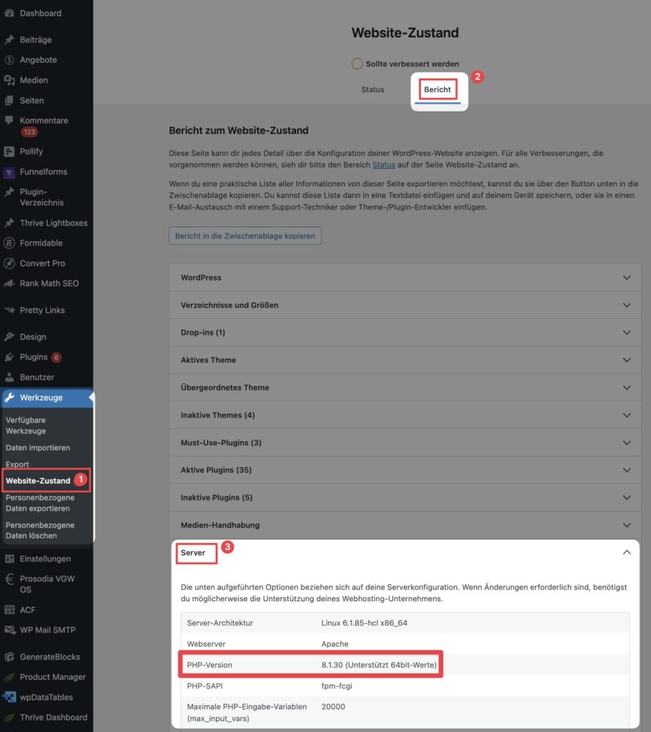 Die WordPress PHP-Version aktualisieren (bei jedem Hoster)